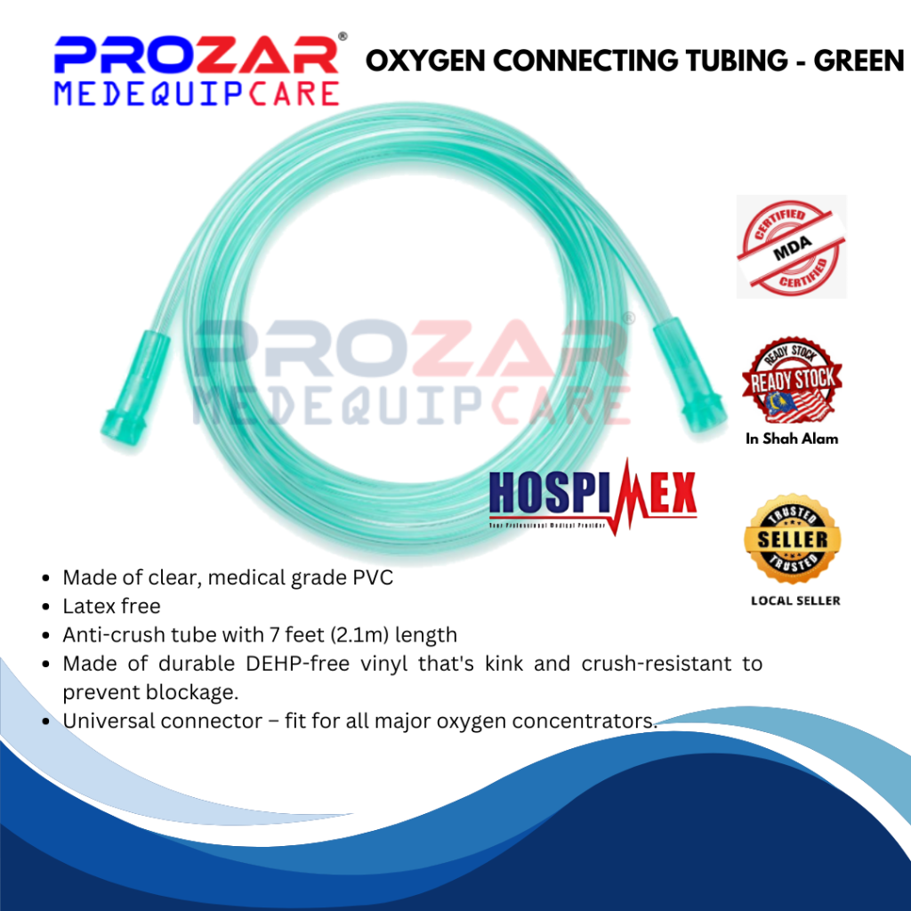 OXYGEN TUBING7 FEET GREEN FOR OXYGEN FLOWMETER & OXYGEN CONCENTRATOR ...