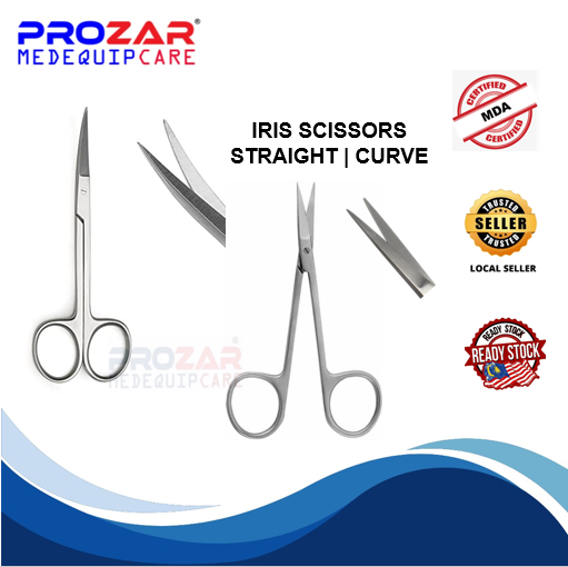 IRIS SCISSORS STR/CVD 11.5CM RHEIN - PROZAR MEDEQUIPCARE