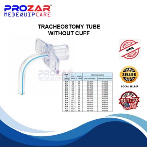 SUMI TRACHEOSTOMY TUBE w/o CUFF WITH CONNECTOR,SILICONISED – 33-3010 ...