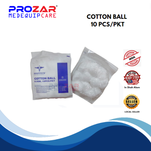 COTTON BALL 10PCS/PACK - PROZAR MEDEQUIPCARE