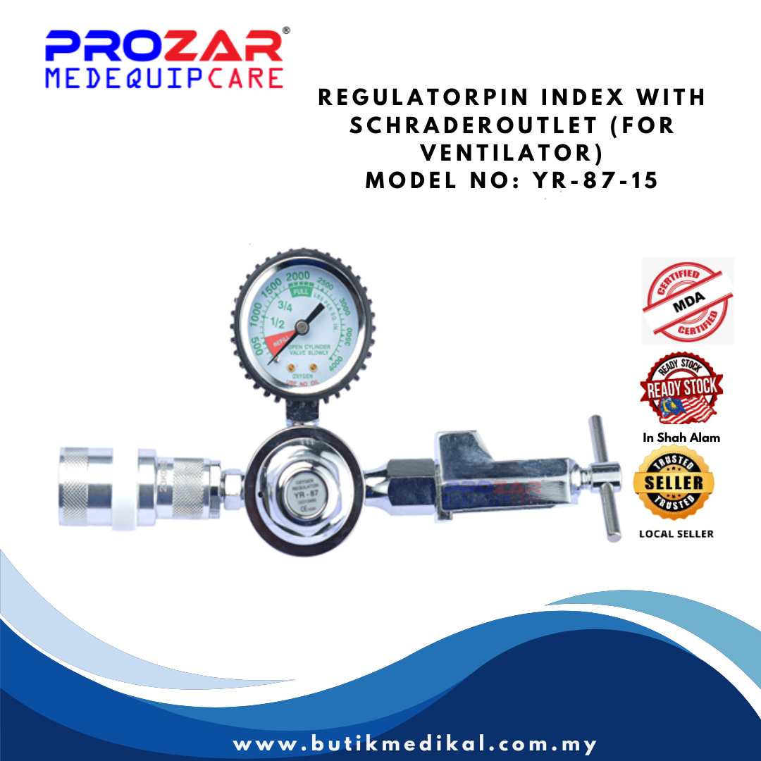 REGULATOR PIN INDEX WITH SCHRADER OUTLET (FOR VENTILATOR) MODEL NO : YR ...