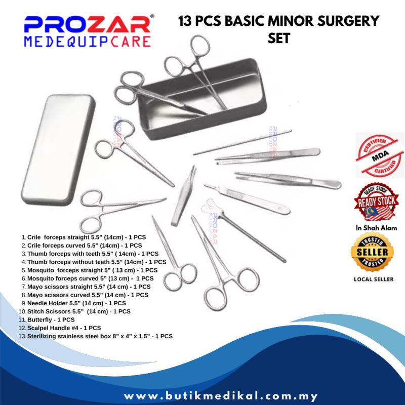 BASIC MINOR SURGERY INSTRUMENTS SET - PROZAR MEDEQUIPCARE