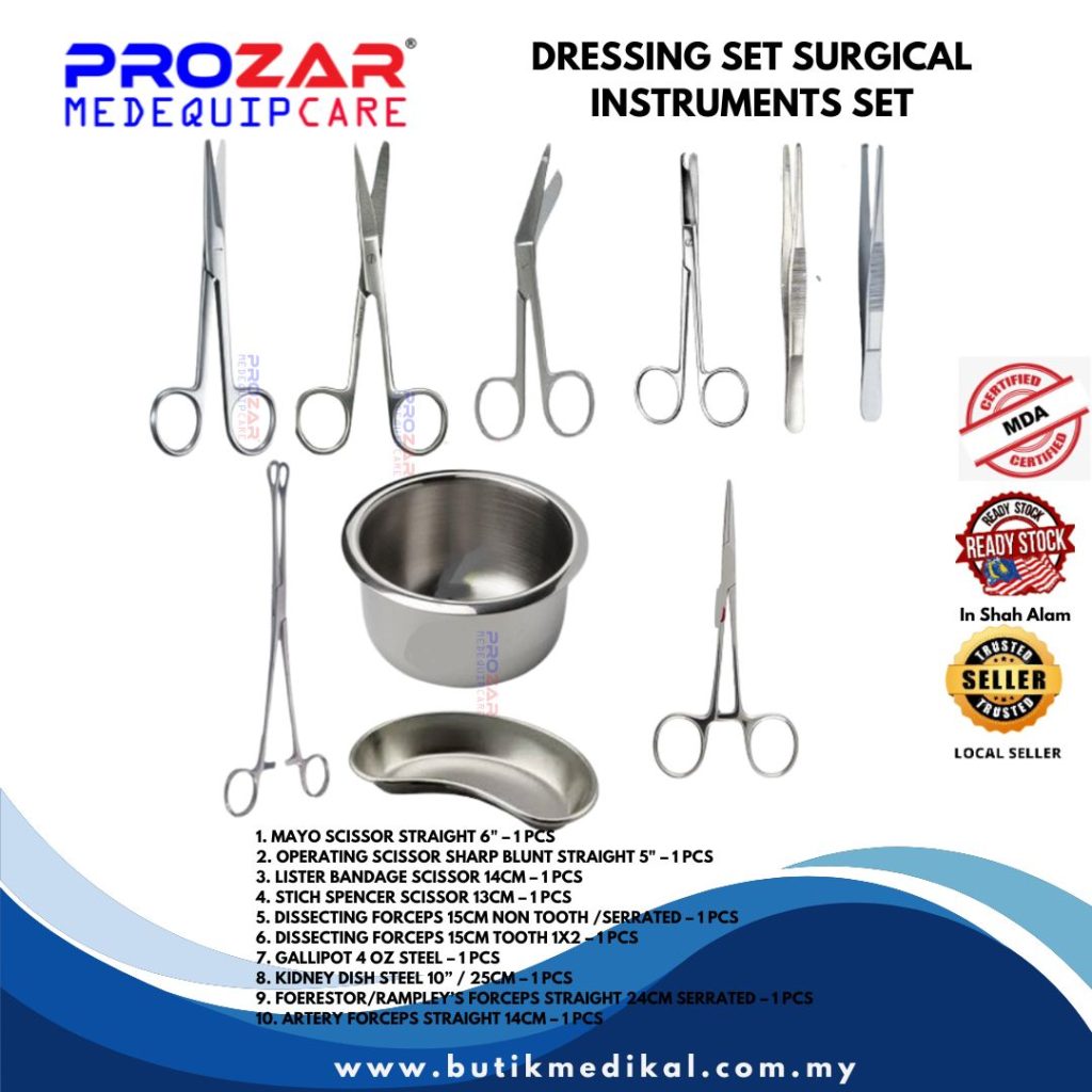 DRESSING SET INSTRUMENTS STANDARD SURGICAL - PROZAR MEDEQUIPCARE
