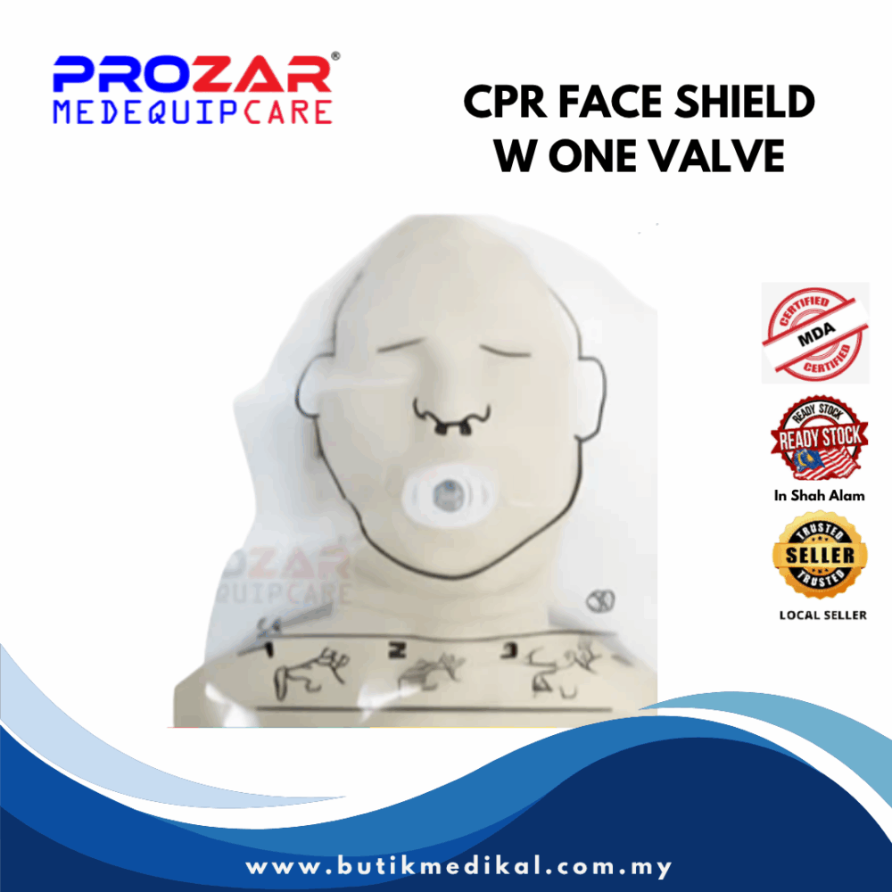 CPR FACE SHIELD WITH ONE VALVE - PROZAR MEDEQUIPCARE